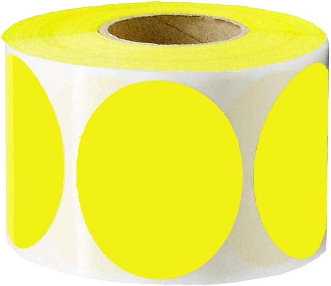 Remarkabel 2" Round Writable Surface Fluorescent Yellow Color-Coding ...