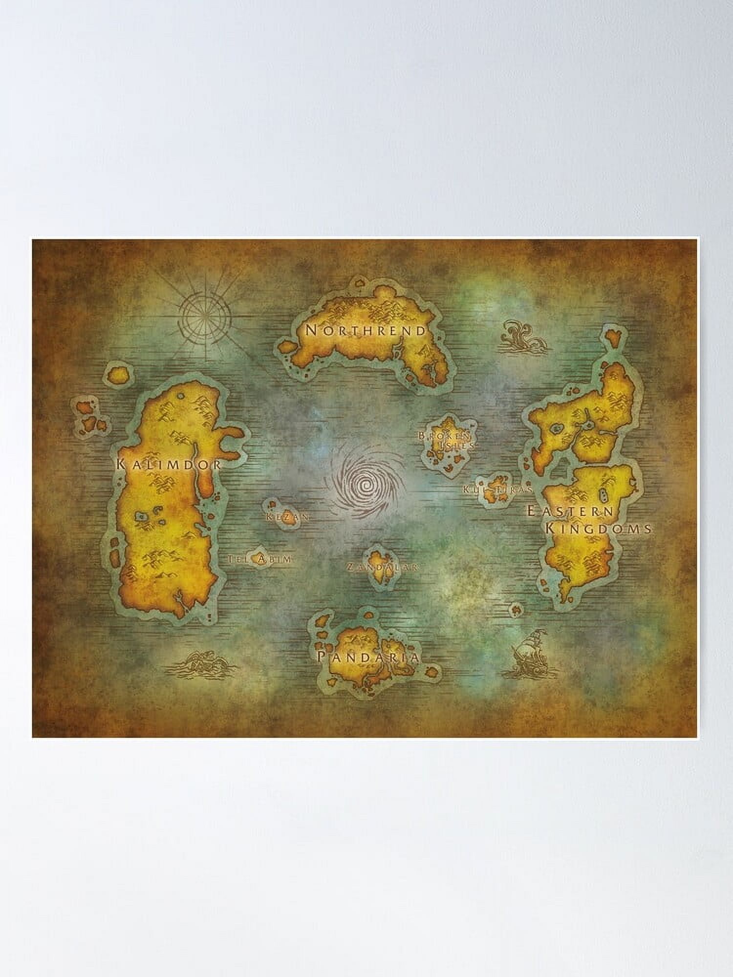 Remastered Azeroth Map Poster - Walmart.com