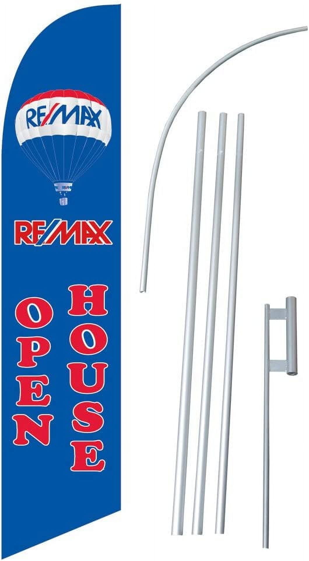 Remax Open House Blue/Red 12-Foot Super Swooper Flag with Heavy-Duty 15 ...