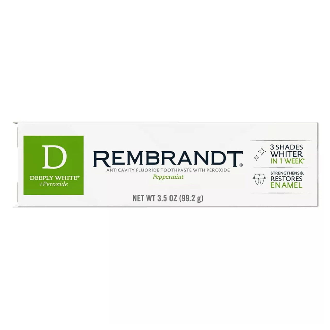 Rembrandt Anticavity Fluoride Toothpaste, Peppermint Flavor, Peroxide ...