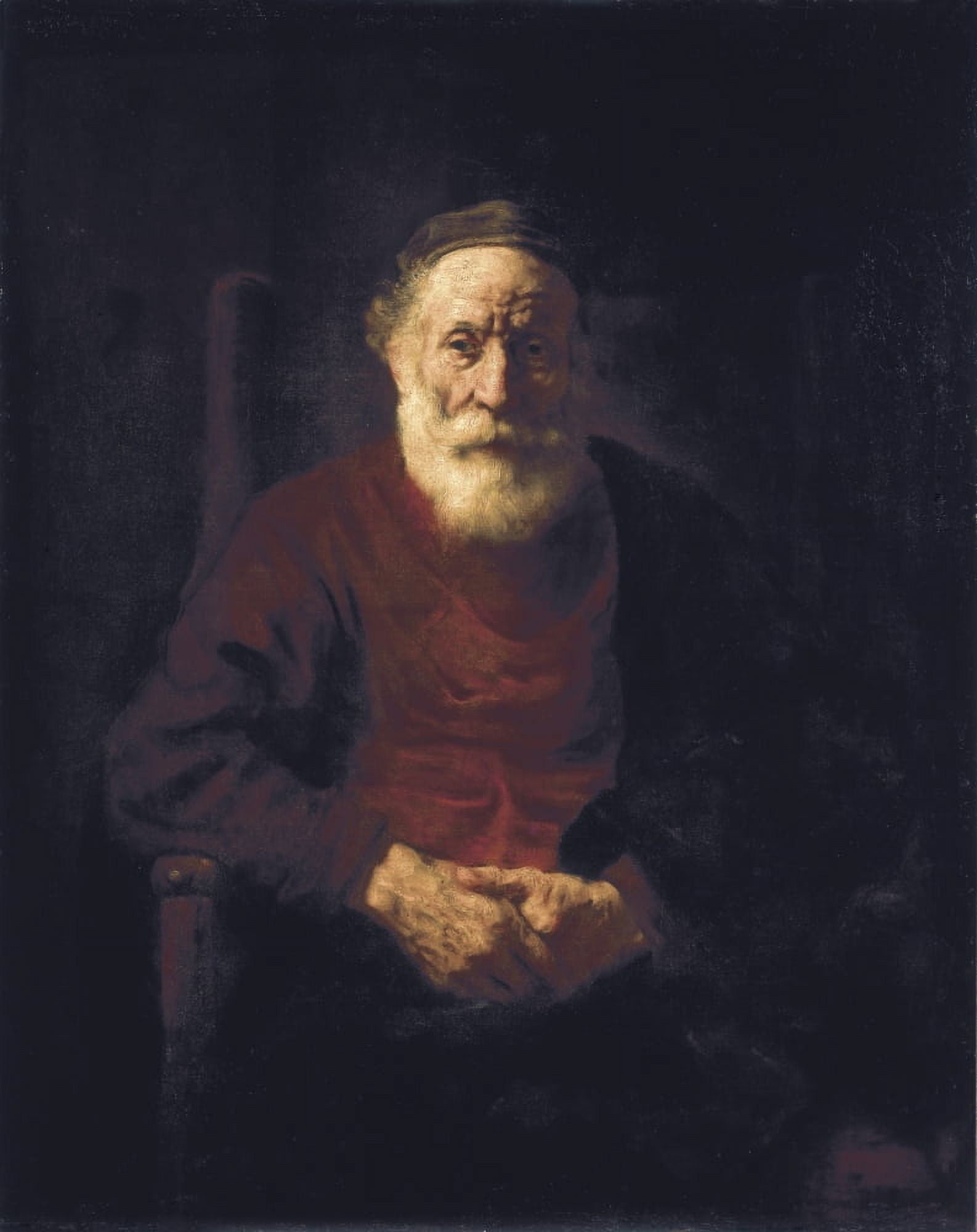 Rembrandt Harmenszoon Van Rijn Called (1606-1669). Old Man Seated. 1654 ...