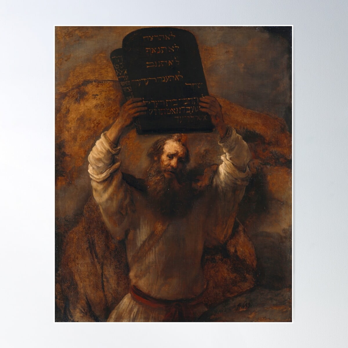 Rembrandt - Moses With The Ten Commandments Poster Wall Art, Modern ...