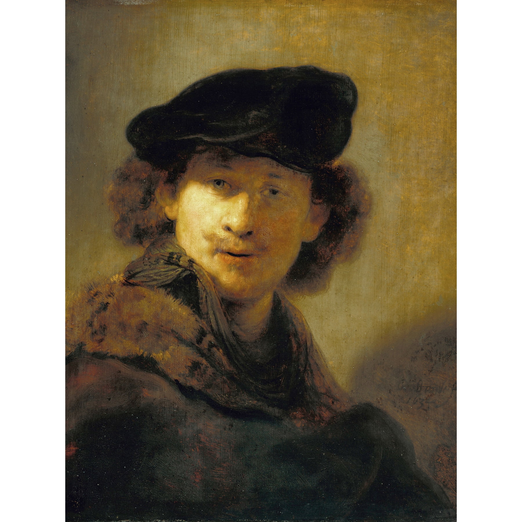 Rembrandt Self Portrait With Velvet Beret Extra Large Art Print Wall ...