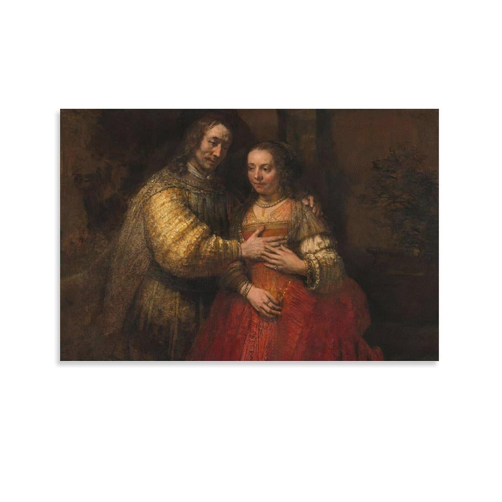 Rembrandt, The Jewish Bride Posters Wall Art Painting Canvas Living ...