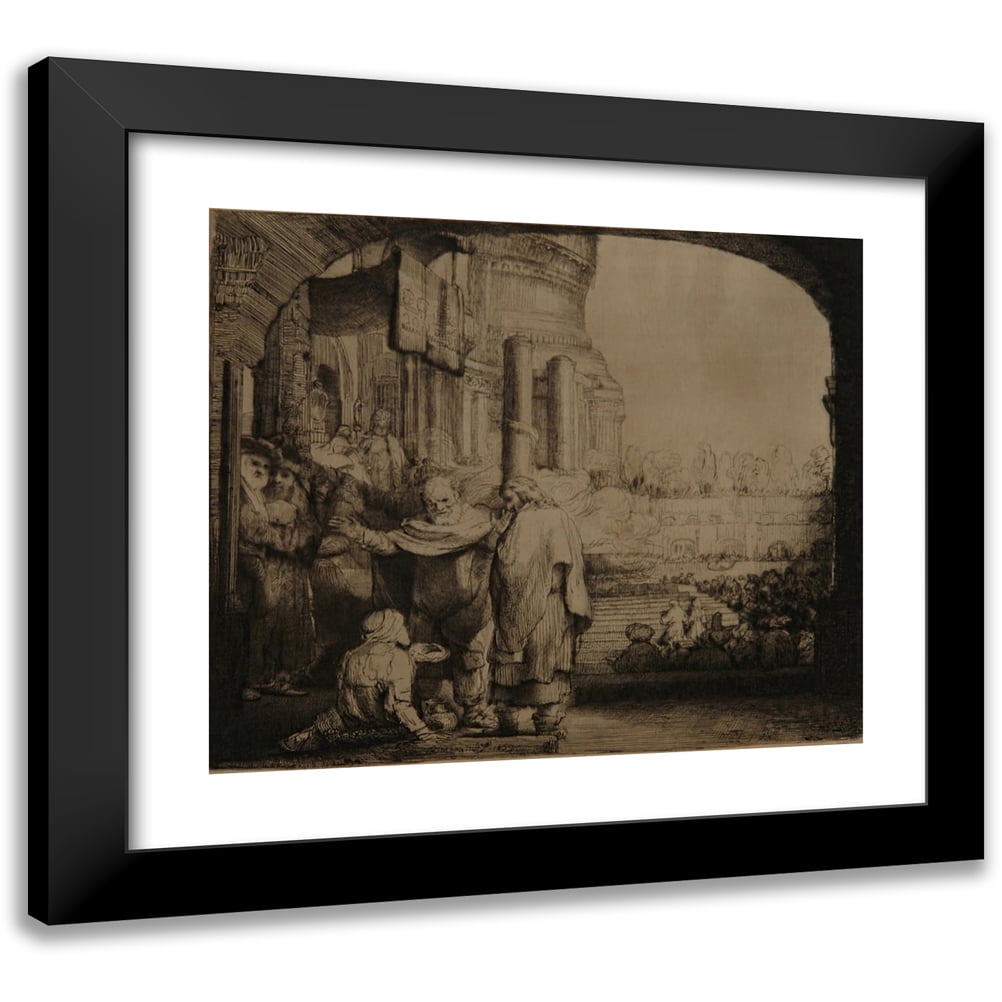 Rembrandt van Rijn 14x12 Black Modern Framed Museum Art Print Titled ...