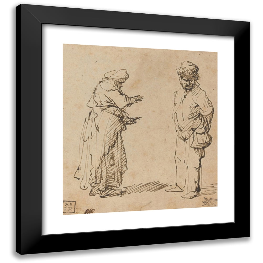 Rembrandt van Rijn 15x16 Black Modern Framed Museum Art Print Titled - Beggar Man and Woman (C ...
