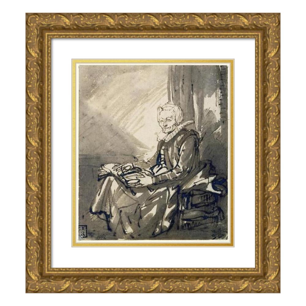 Rembrandt van Rijn 15x17 Gold Ornate Wood Frame and Double Matted ...