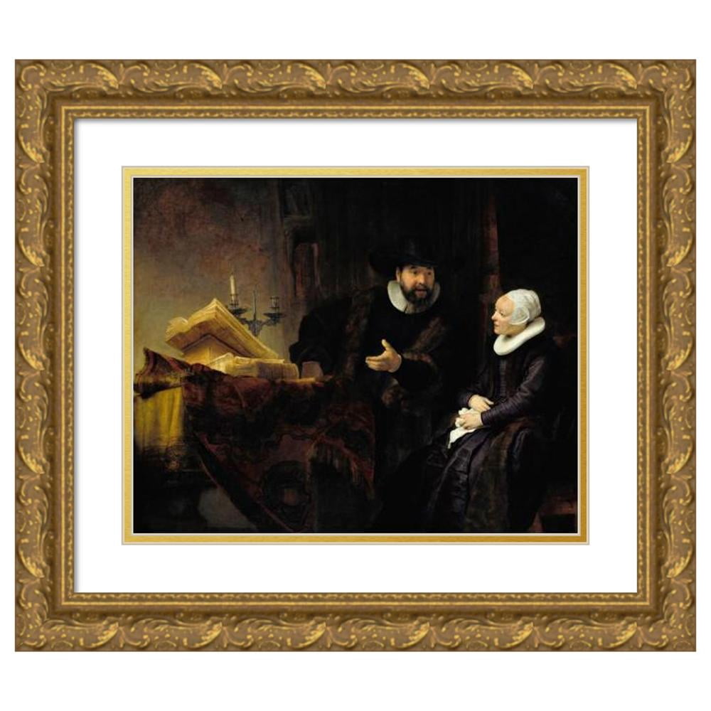 Rembrandt van Rijn 17x15 Gold Ornate Wood Frame and Double Matted ...
