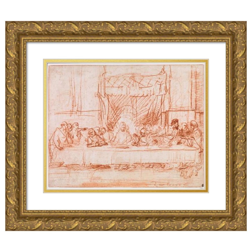 Rembrandt van Rijn 18x15 Gold Ornate Wood Frame and Double Matted ...