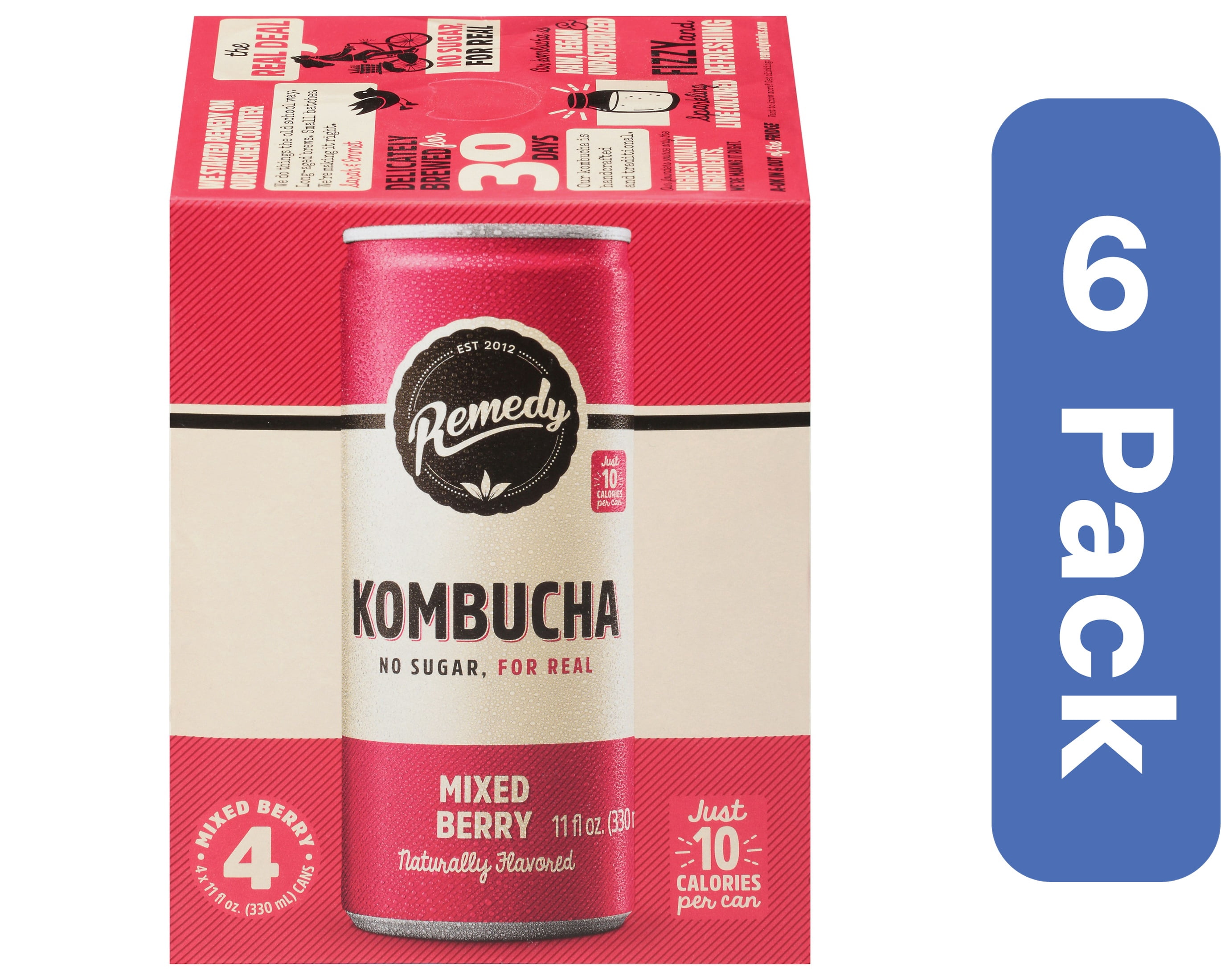 Remedy Kombucha Mixed Berry 44.8 oz (Pack of 6) - Walmart.com