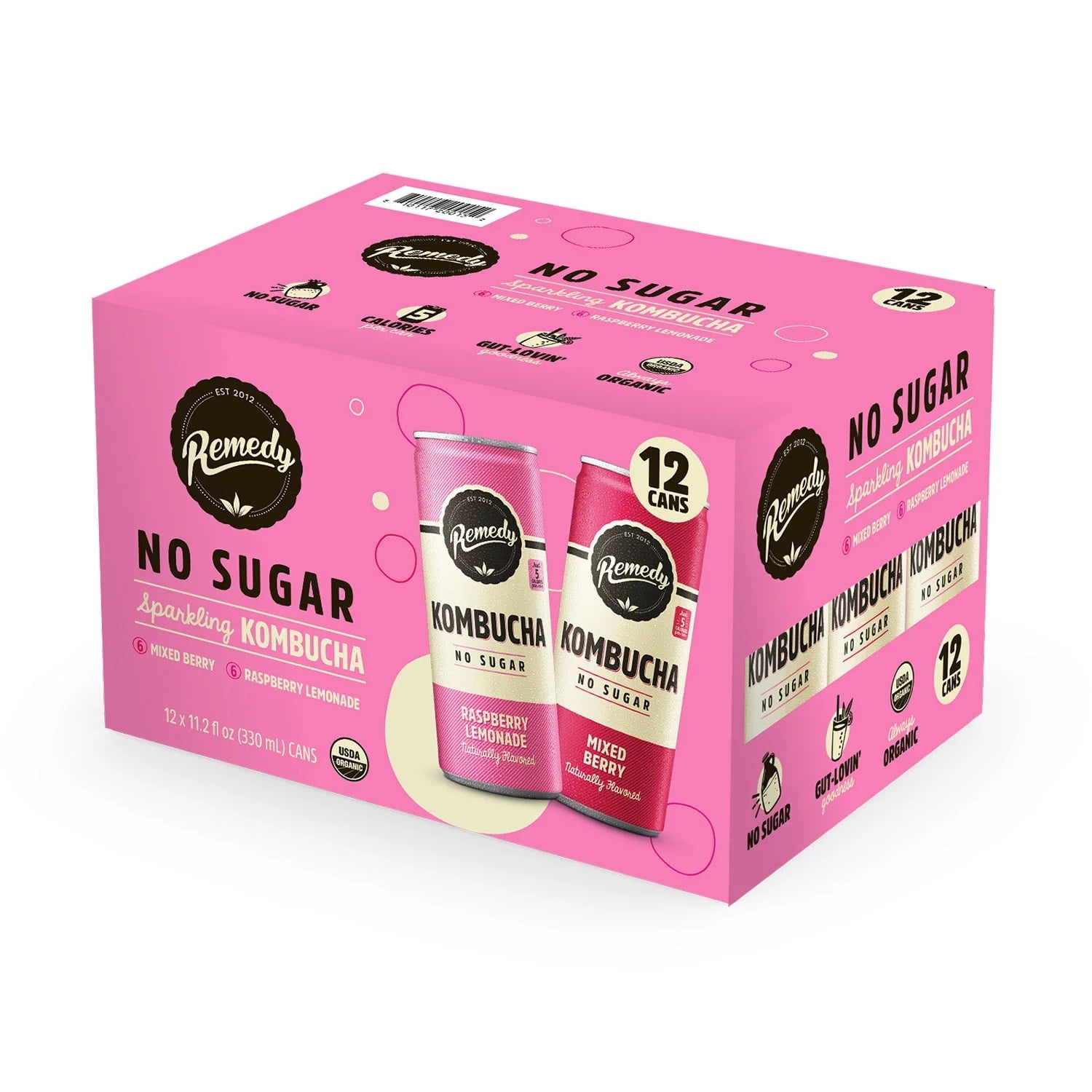 Remedy Zero Sugar Organic Kombucha, Vegan Drink with Health Benefits ...