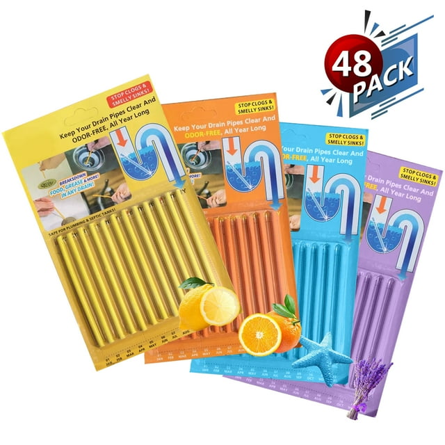Remelos Drain Strips Drain Sticks Drain Stix Drain Cleaner & Deodorizer ...