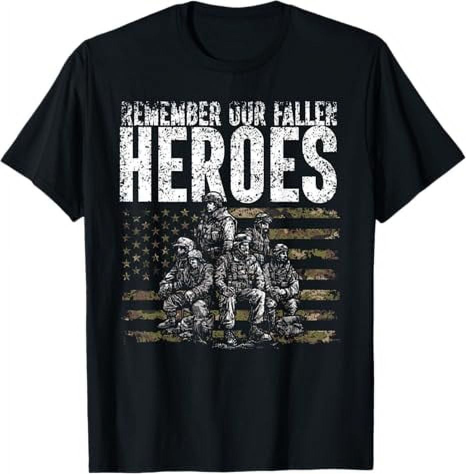 Remember Our Fallen Heroes Military Veteran Memorial Day T-Shirt - Walmart.com