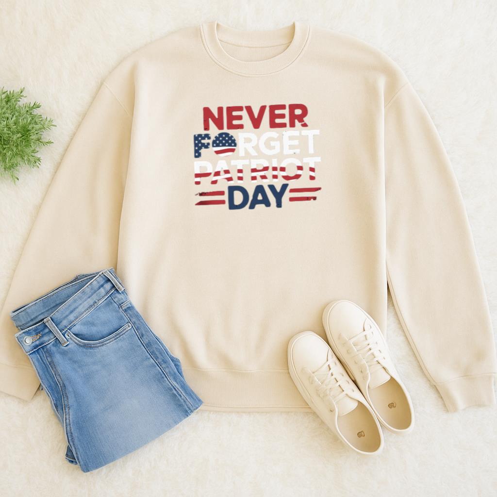 Remember Patriot Day Graphic Sweatshirt with Bold USA Statement, for ...