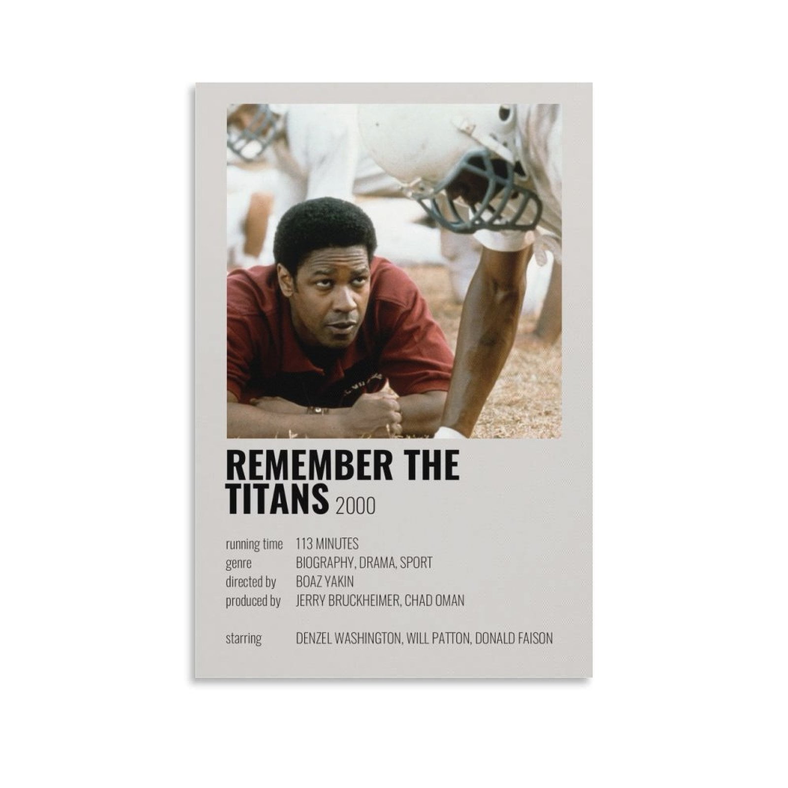 Remember The Titans Movie Poster (6) Print Photo Art Painting Canvas ...