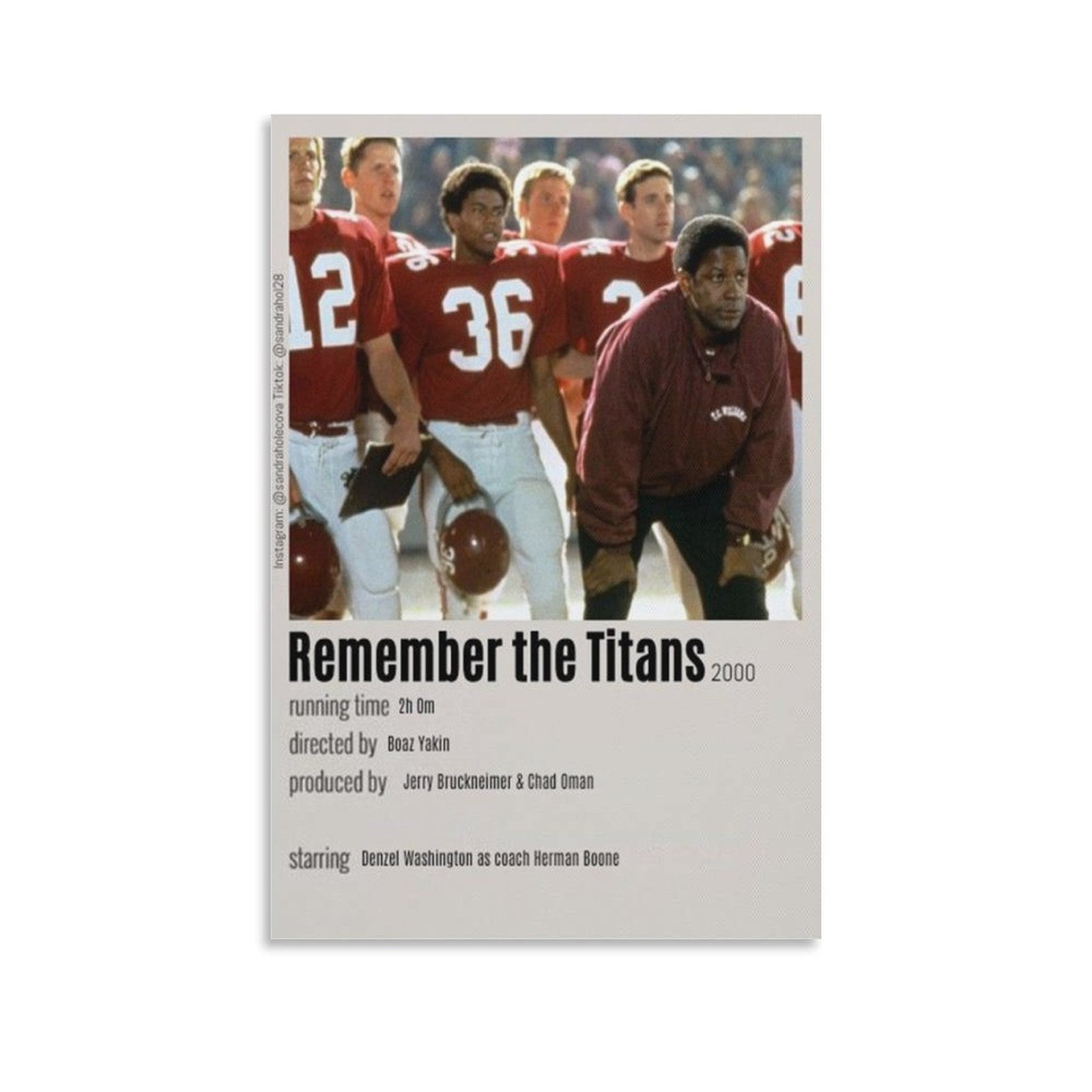 Remember The Titans Movie Poster (7) Painting On Canvas Wall Art Poster ...