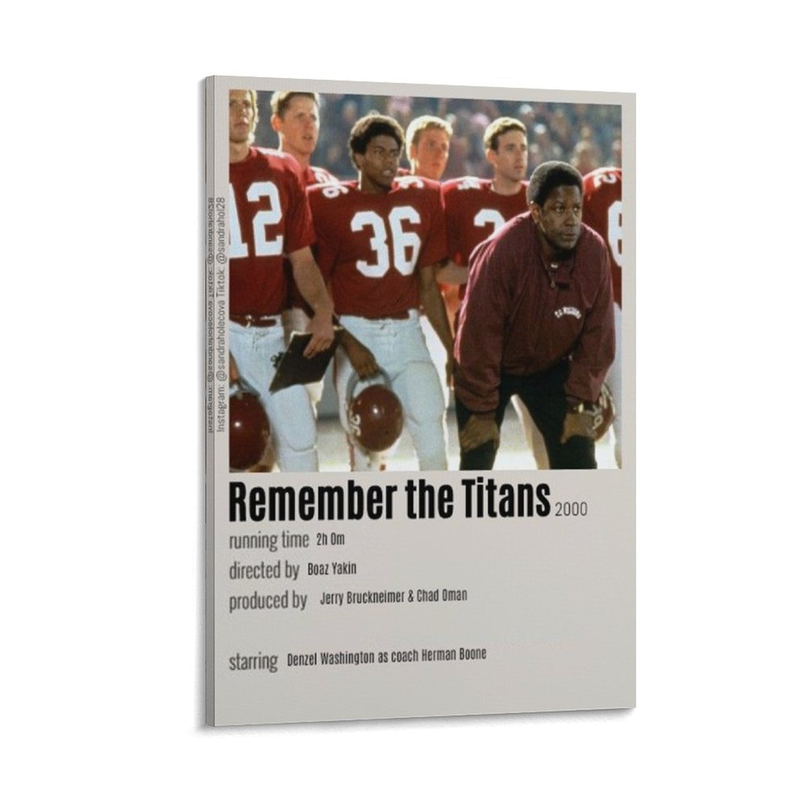 Remember The Titans Movie Poster (7) Painting On Canvas Wall Art Poster ...
