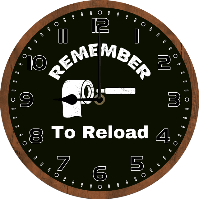 Remember To Reload Wall Clocks Battery Operated Silent Non-Ticking ...