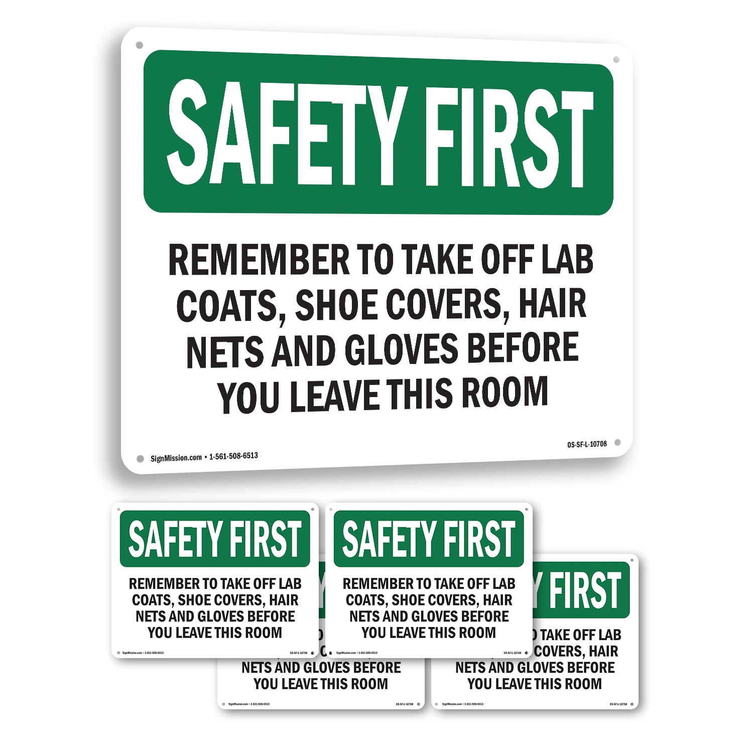 Remember To Take Off Lab Coats Shoe Covers OSHA SAFETY FIRST Rigid ...