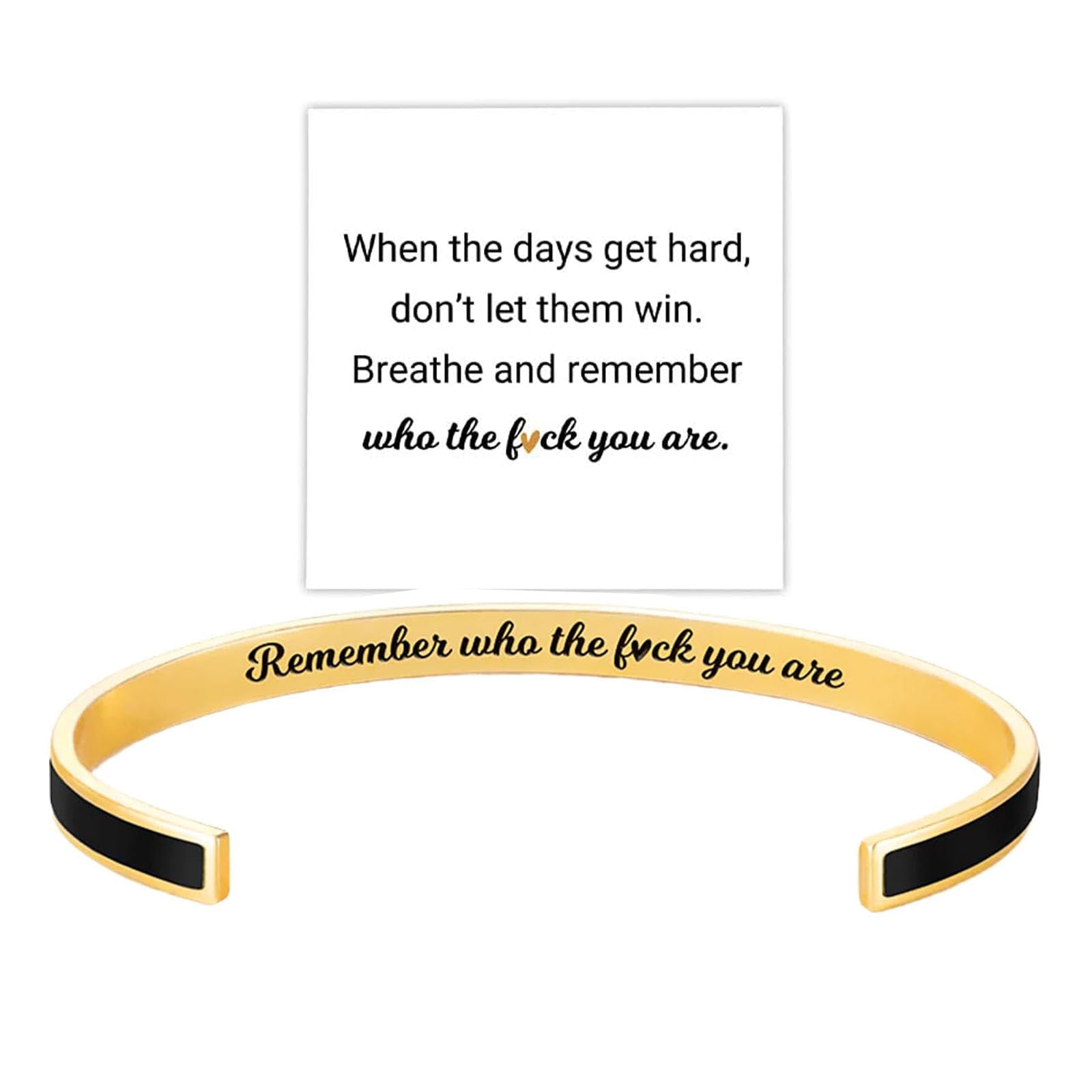 Remember Who The F You Are Motivational Color Bangle, Stainless Steel ...