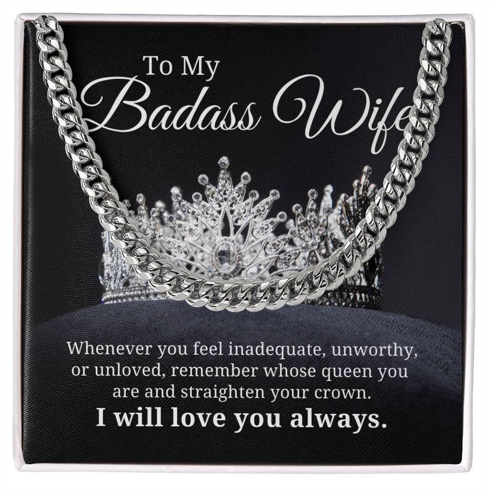 Remember Whose Queen You Are, Cuban Link Chain - Stainless Steel ...