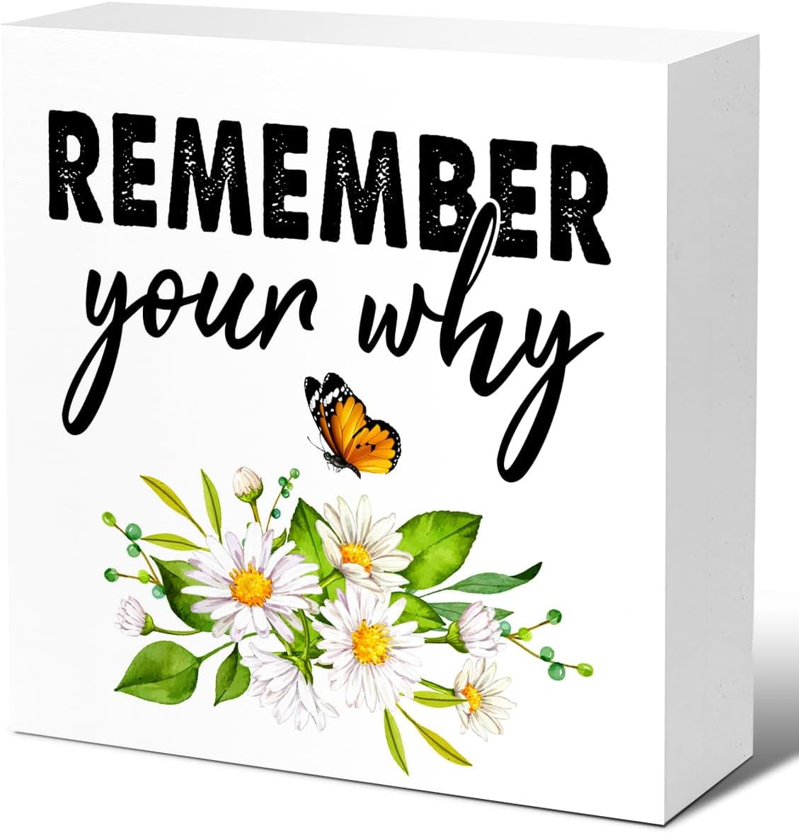 Remember Your Why Wood Block Sign,Positive Affirmation Desk Decor ...