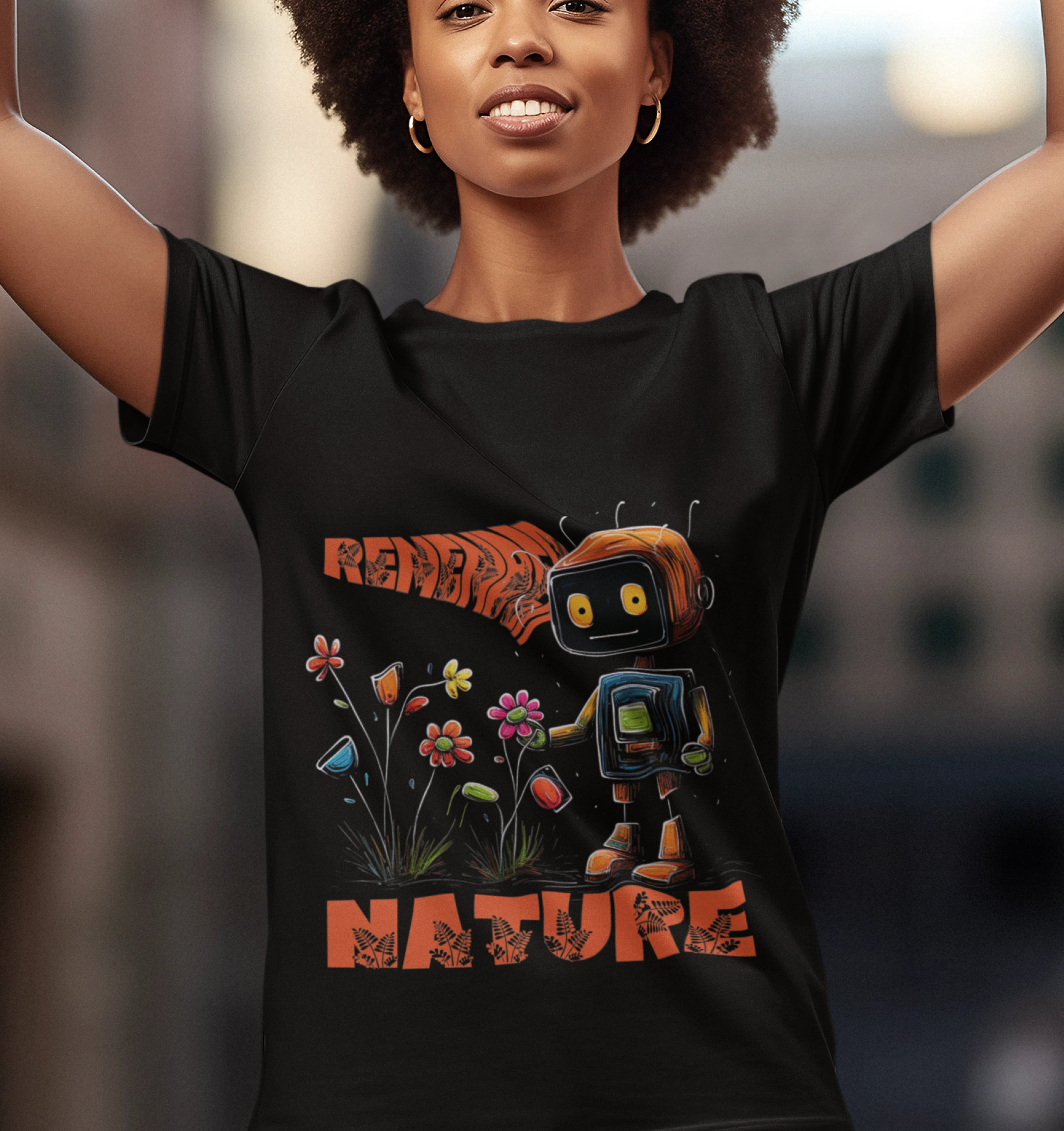Remember nature t-shirt, Robot tee, Flowers t shirt, Conservation t ...