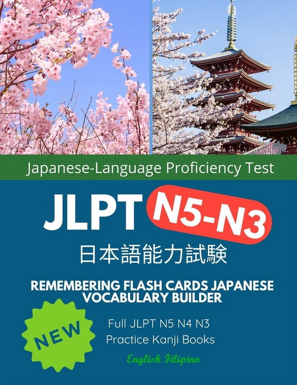 Remembering Flash Cards Japanese Vocabulary Builder Full JLPT N5 N4 N3 Practice Kanji Books ...