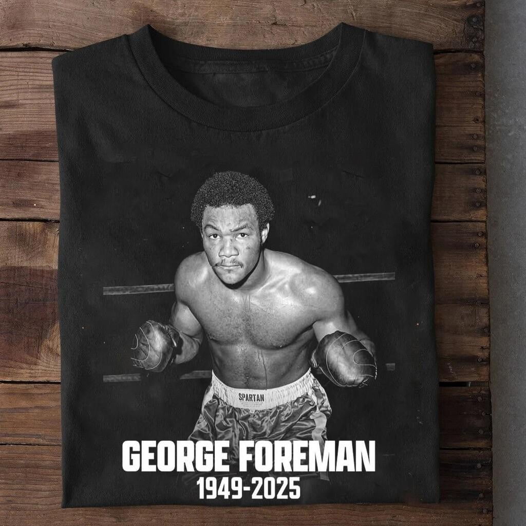 Remembering George Foreman 1949-2025 Black T-Shirt - Walmart.com