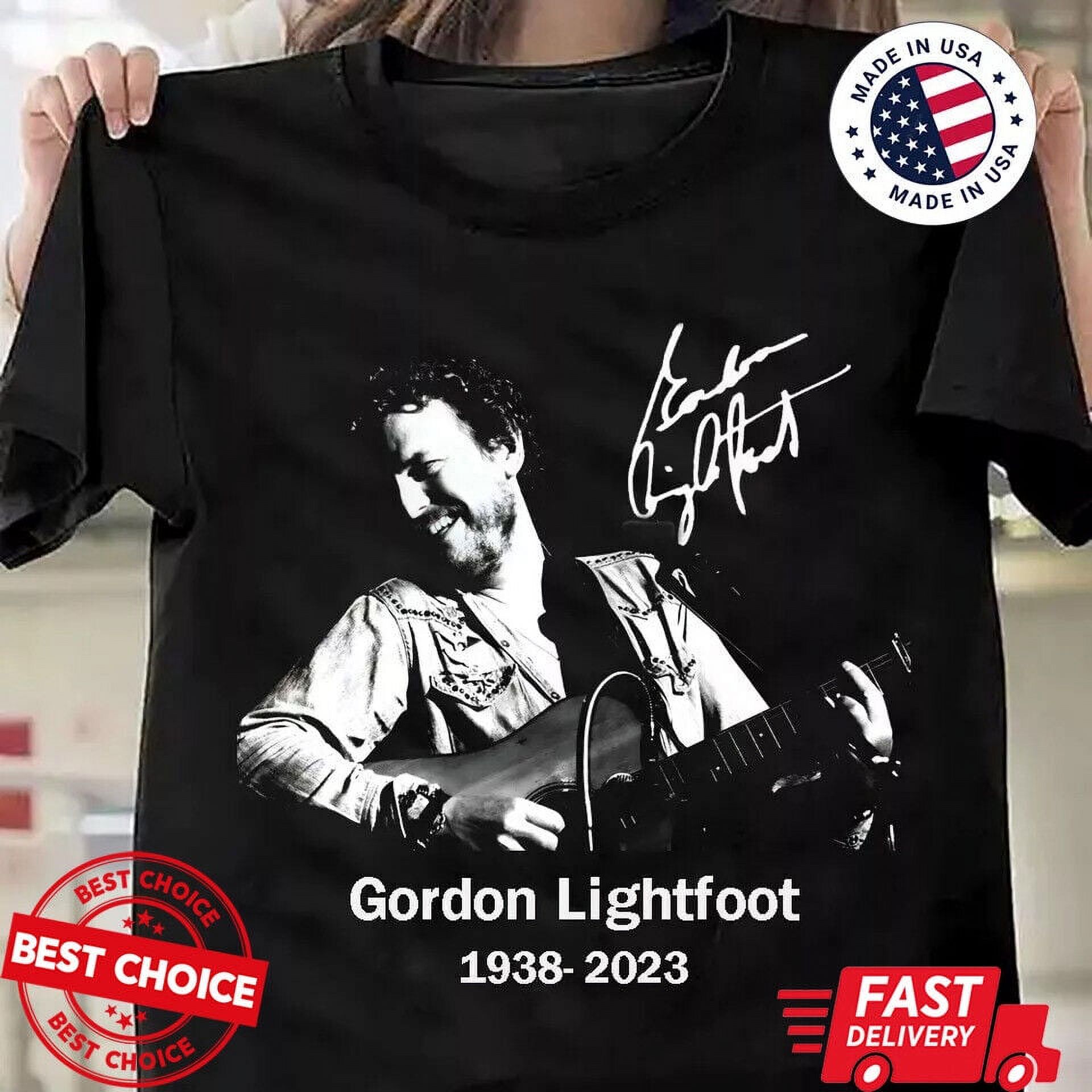 Remembering Gordon Lightfoot 1938-2023 Black Shirt S-3XL Q9888 - Walmart.com