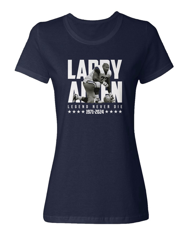 Remembering Larry 1971-2024 Football Star Tribute Ladies' Crewneck T-Shirt (Navy, XX-Large ...