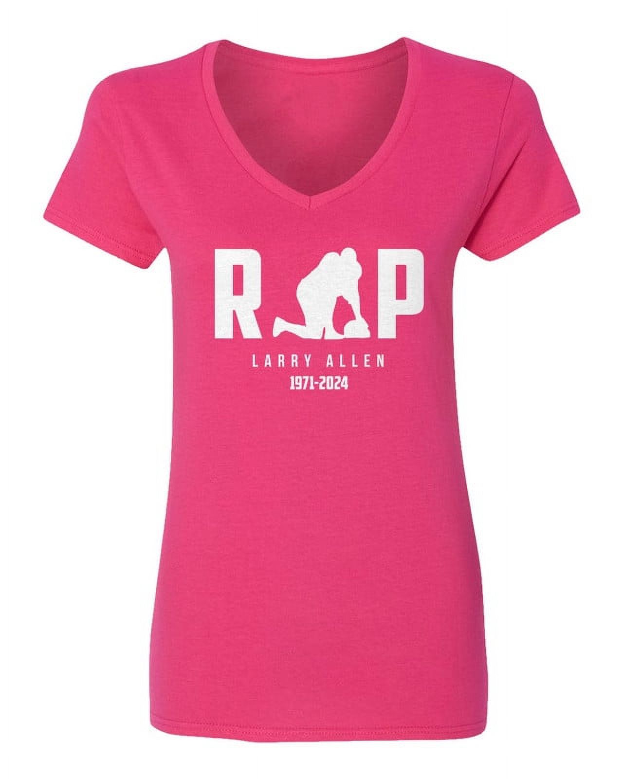 Remembering Larry Rest In Peace Allen Tribute Ladies' V-Neck Tshirt (Pink, Small) - Walmart.com