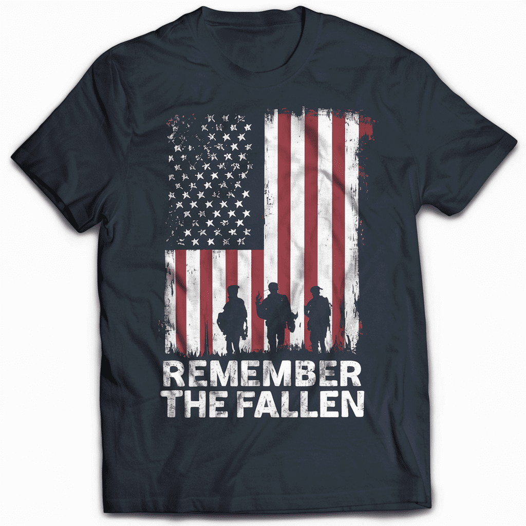 Remembering Our Fallen T-Shirt Memorial Day Tribute short sleeve ...