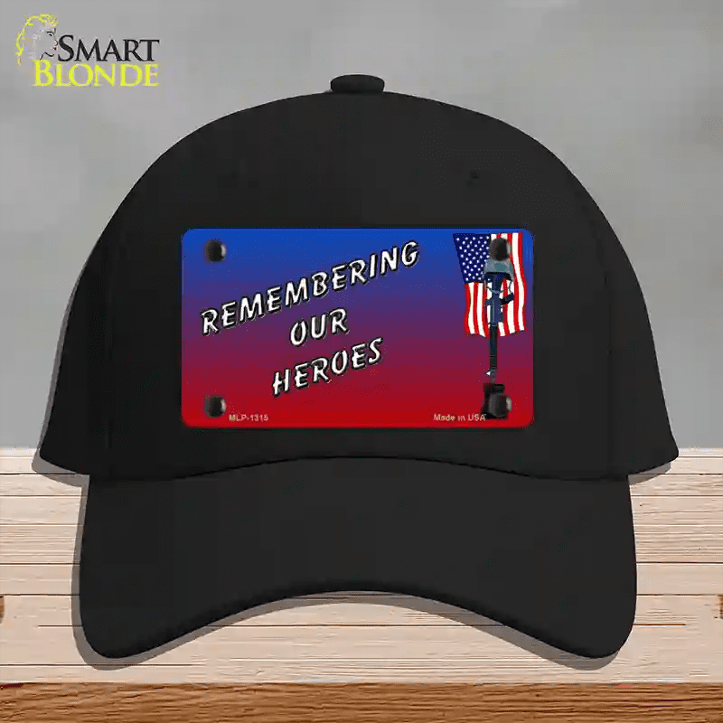 Remembering Our Heroes Novelty License Plate Hat Cotton Black - Walmart.com