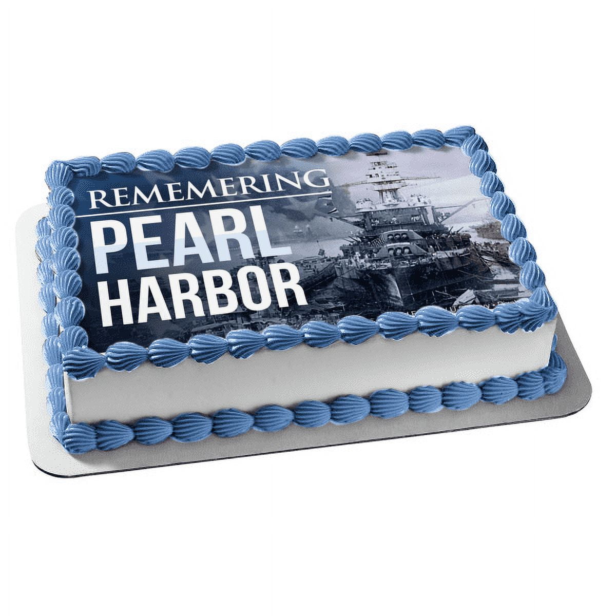 Remembering Pearl Harbor Large Naval Ship Edible Cake Topper Image ...