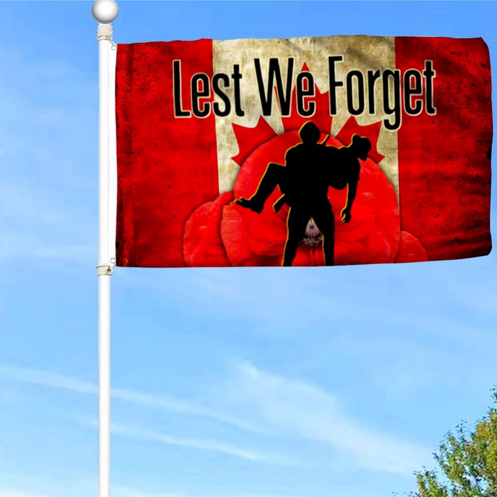 Remembrance Day Grommet Flag Lest We Forget Flag Banner with Grommets ...