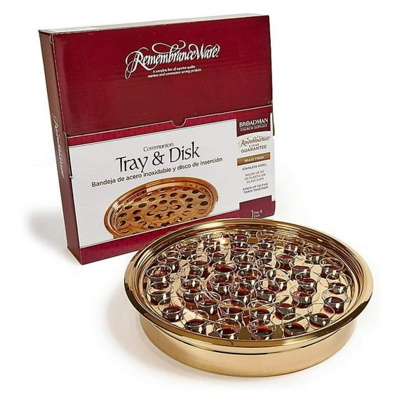 RemembranceWare Communion Tray & Disk, Brass, Holds 40 Cups - Walmart.com