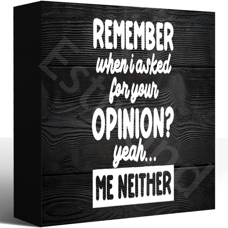 Rememeber When I Asked For Your Opinion Yeah Me Neither Wall Plaque ...