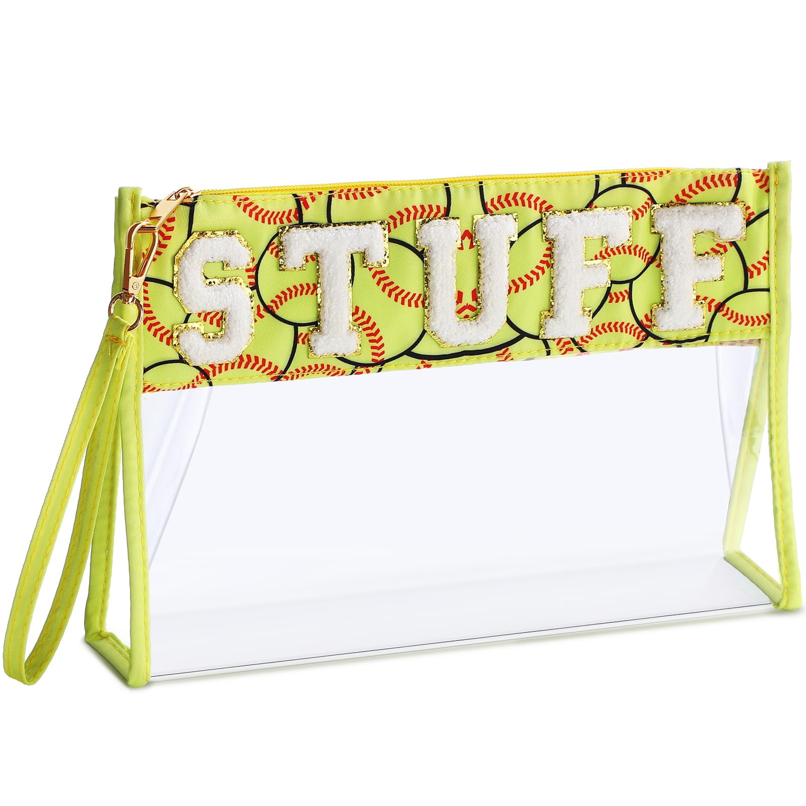 Remerry Clear Chenille Letter STF9 Makeup Bag Stand up Bags Preppy ...