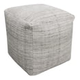 Remi Pouf in Handwoven Contemporary Salt and Pepper Gray Wool - Walmart.com
