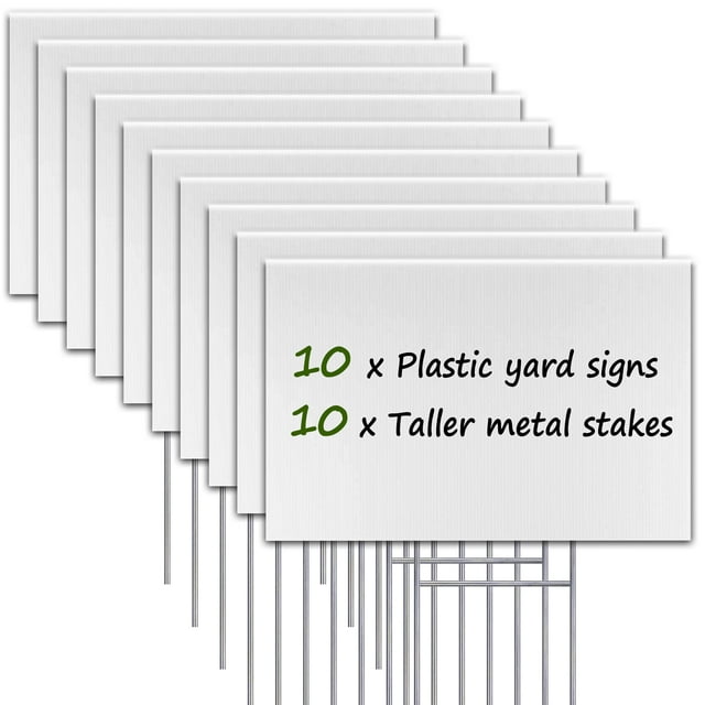 Remiawy Blank Yard Signs, 10 Pack 17x12 Inches Yard Sale Signs with ...