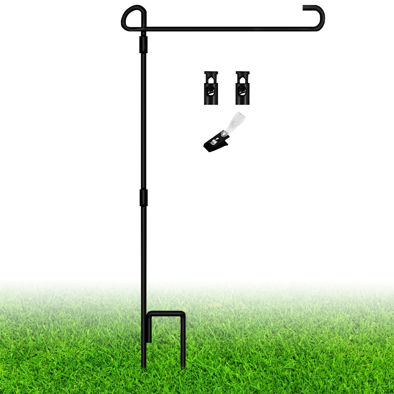 Remiawy Garden Flag Stand, Metal Garden Flag Pole Holder 36 inch Tall ...