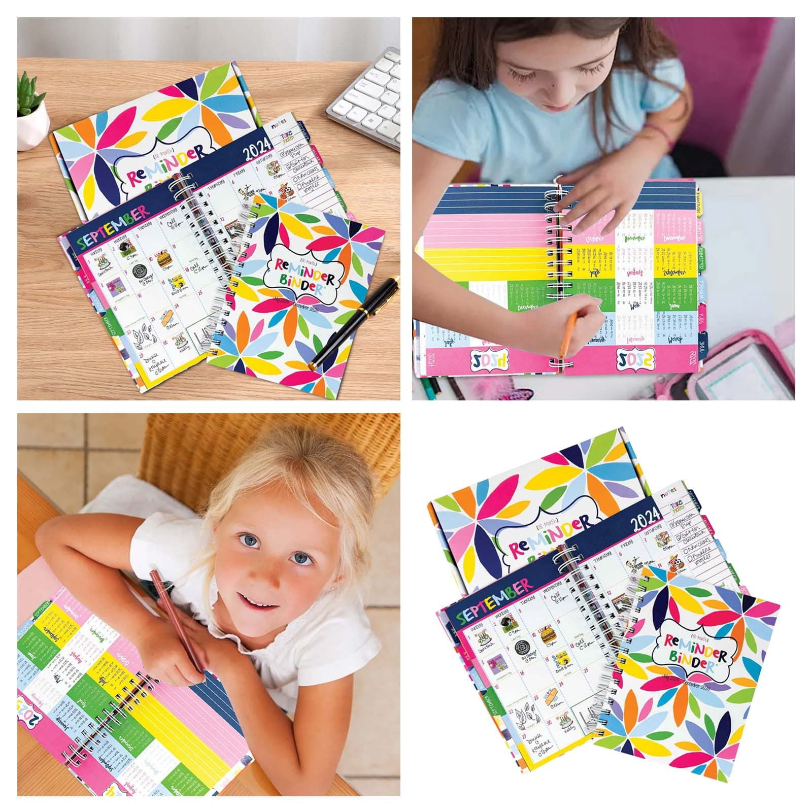 Reminder Binder 2024-2025 18-Month Planner + 361 Planner Stickers ...