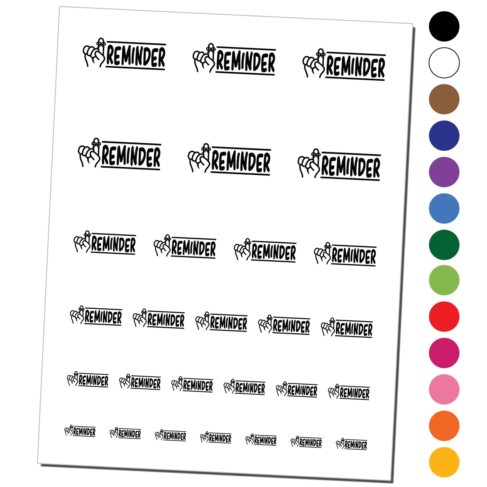 Reminder with String Finger Water Resistant Temporary Tattoo Set Fake ...