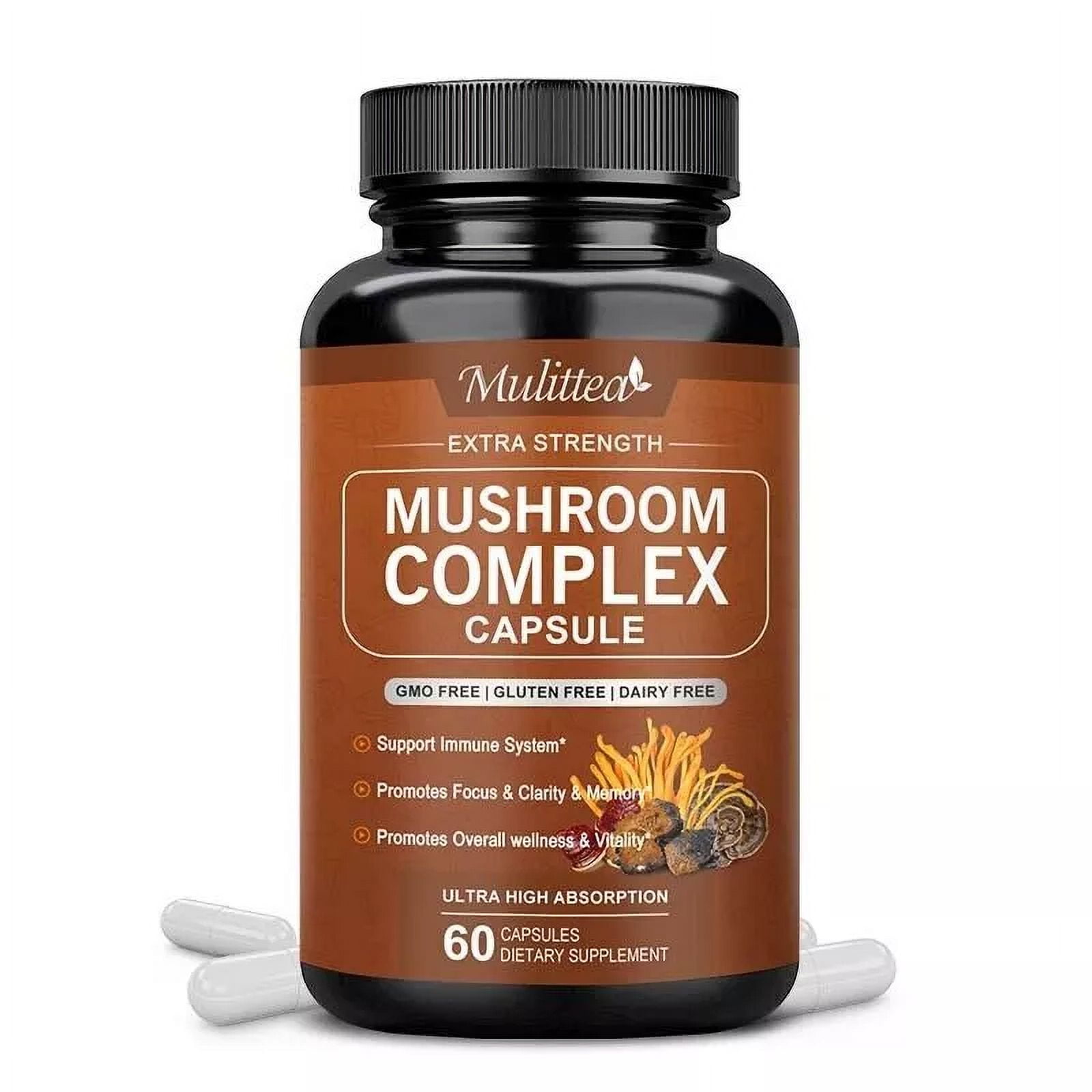 Remingo 90Pcs Mushroom Complex Supplement - 10 Mushrooms Lions Mane ...