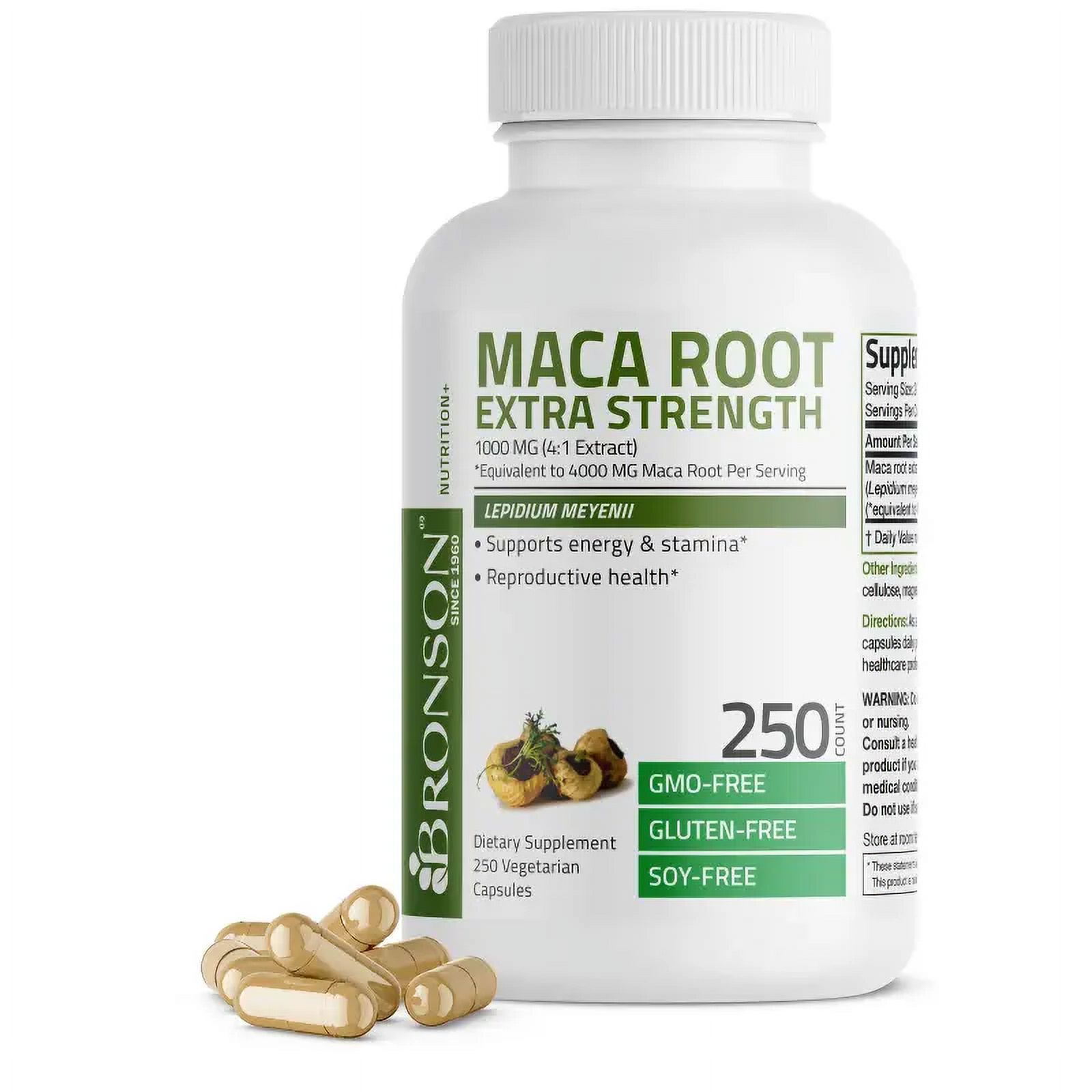Remingo Bronson Maca Root Extra Lepidium Meyenii, Non-GMO 250 ...