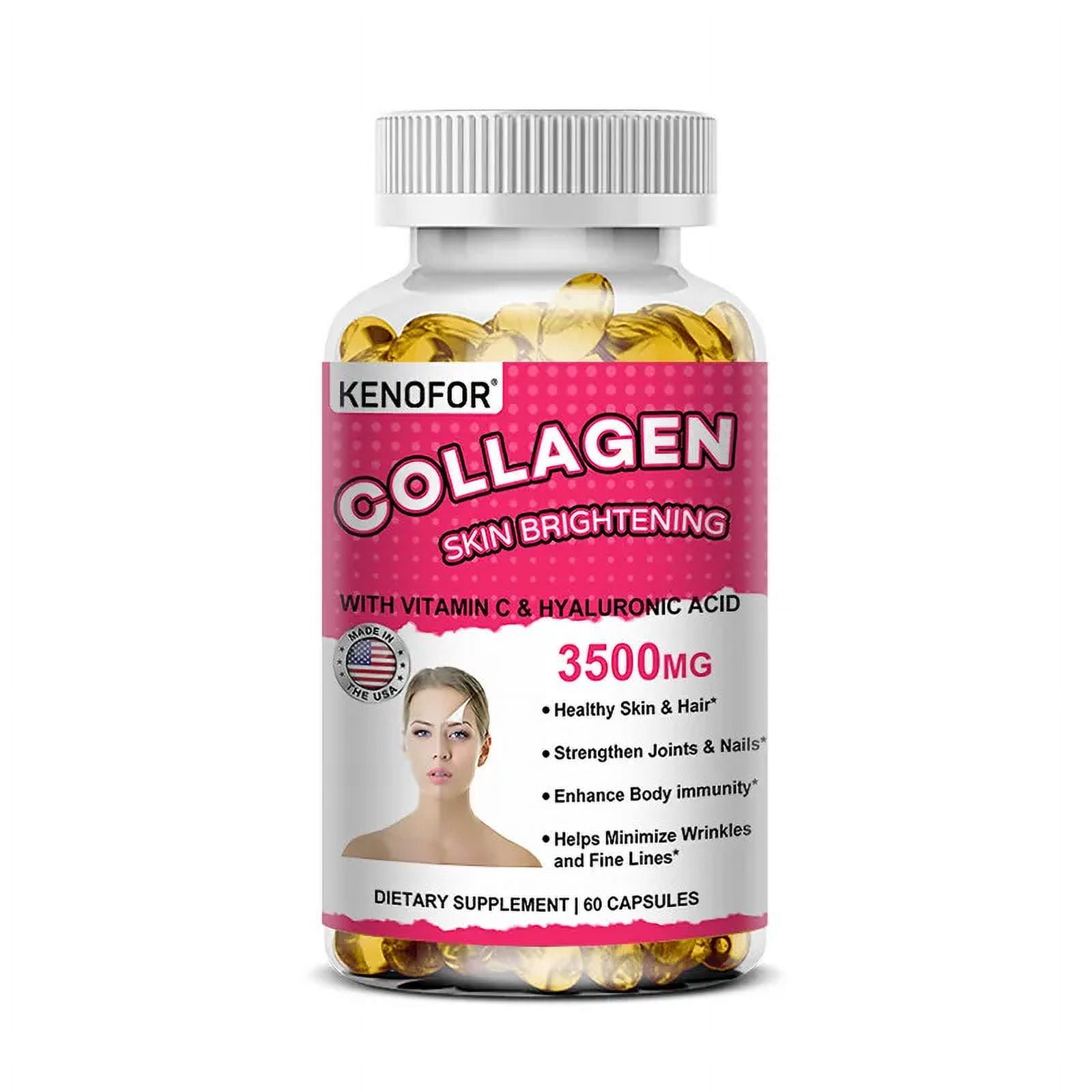 Remingo Collagen, Hyaluronic Acid & Vitamin C AntiAging Wrinkle Skin Capsules 3500mg 60 capsules ...