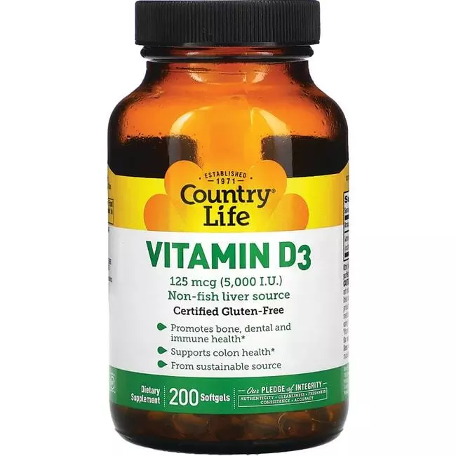 Remingo Country Life Vitamin D3 125 mcg (5,000 Iu) 200 Sgels # Catalogs ...