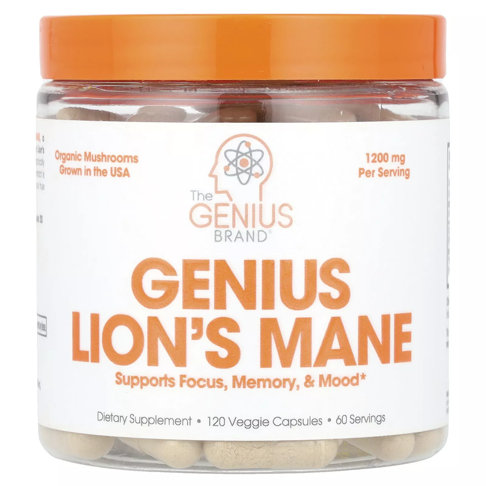 Remingo Genius Lion's Mane, 1,200 mg, 120 Veggie Capsules (600 mg Per ...