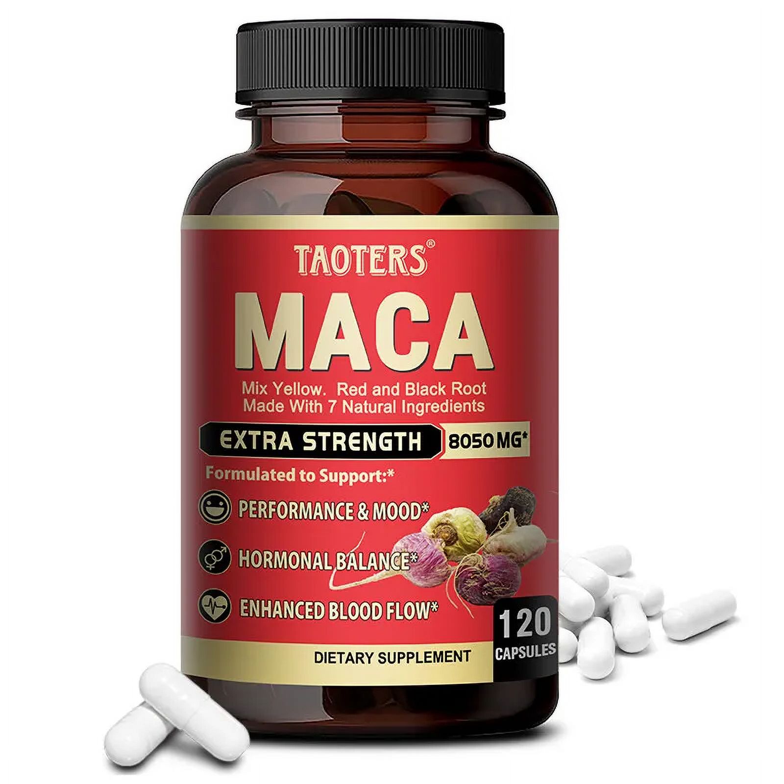 Remingo Maca Blend - Red, Black & Yellow Supplement - Extra Strength 8050mg 120 capsules ...